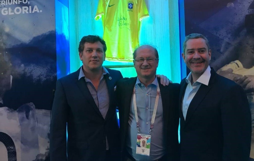 Dal Farra com os presidentes da Conmebol e CBF em Moscou - Blog Denis ...